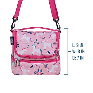 Wildkin Two Compartment Insulated Lunch Bag for Kids – School & Travel Ready - Magical Unicorns