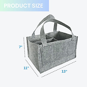 SAVUK Baby Diaper Caddy Organizer Portable Newborn Shower Basket Gifts Storage Changing Wipes Bag Car Nursery Infant Boy or Girl Baby (Grey)