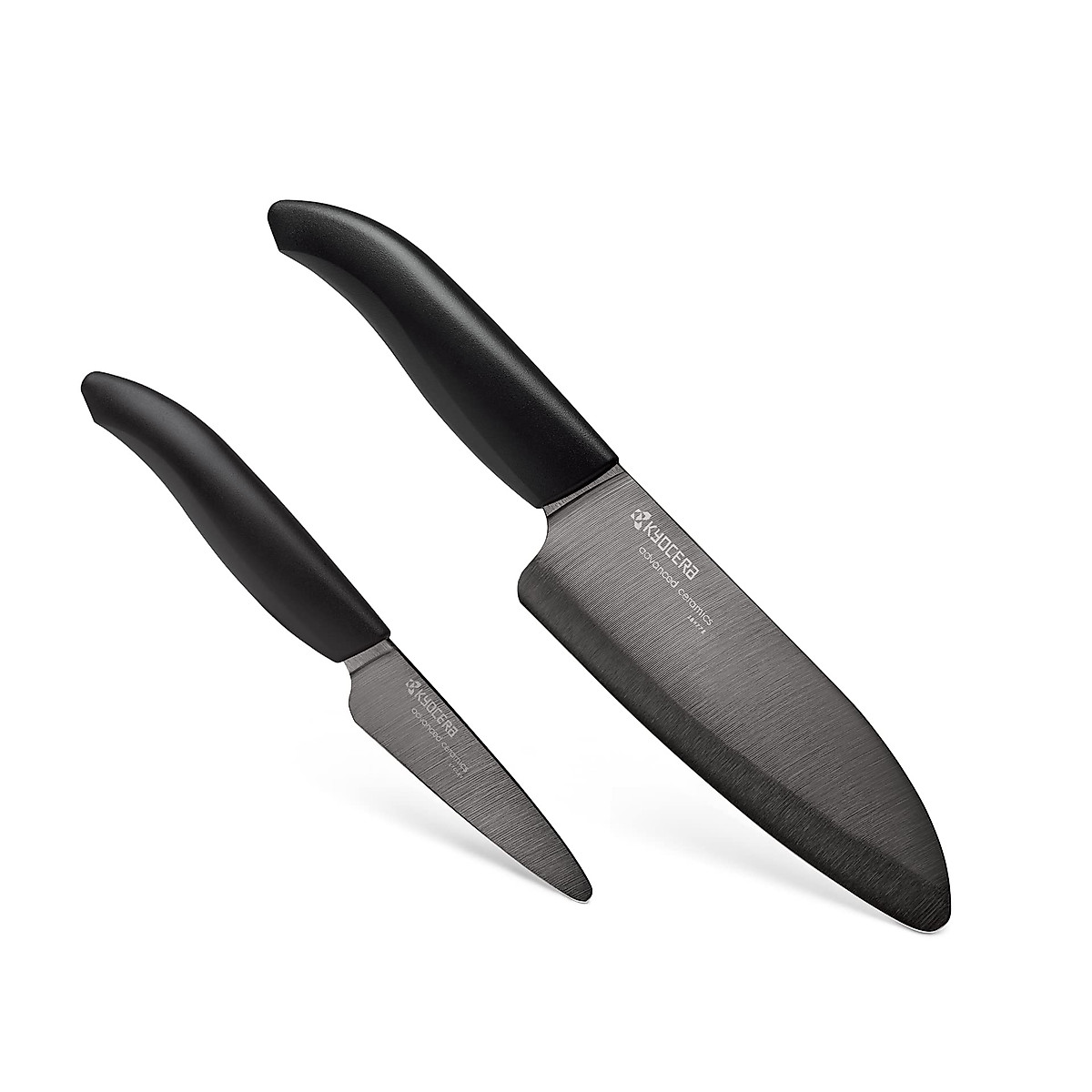 Kyocera Revolution Series Paring and Santoku Knife Set, Black Blade