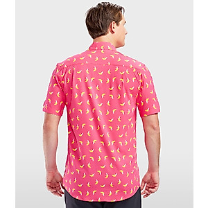 Tipsy Elves Men's Vacation Pink Banana Hawaiian Shirt Size XX-Large
