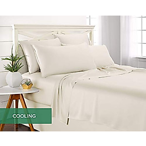 Pure Bamboo Sheets King Size Bed Sheets 4 Piece Set, Genuine 100% Organic Bamboo, Luxuriously Soft & Cooling, Double Stitching, 16 Inch Deep Pockets, Lifetime Quality Promise (King, Ivory)