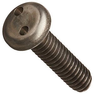 Small Parts Stainless Steel Machine Screw, Plain Finish, Pan Head, Drilled Spanner Drive, 1" Length, #8-32 Threads (Pack of 50)