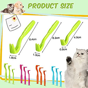 Kittmip 24 Pcs Tick Remover Plastic Tick Remover Tools Tick Puller Removal Tick Grabber for Dogs Cats Humans, 3 Sizes (Blue, Green, Orange, Rose Red)