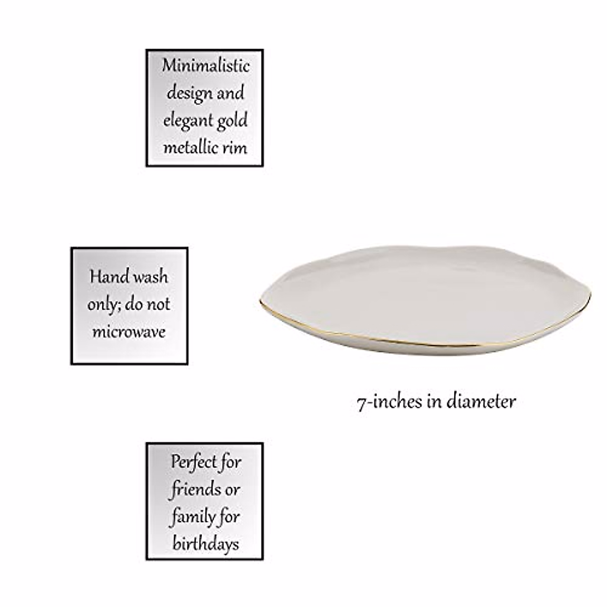 Creative Brands Table Sugar Ceramic Lunch/Salad Plate, Medium, Grey