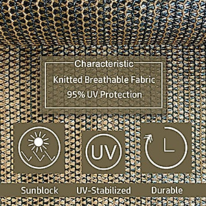 Vocray Outdoor Roller Shade, Patio Blinds Roll Up Shade with 95% UV Protection (8' W X 8' L), Coffee