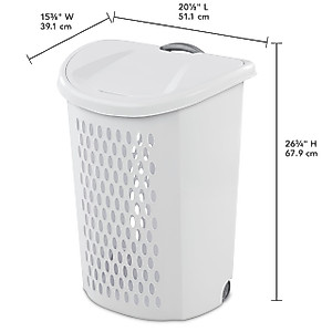 BCWYO Ultra™ Wheeled Hamper Plastic, White