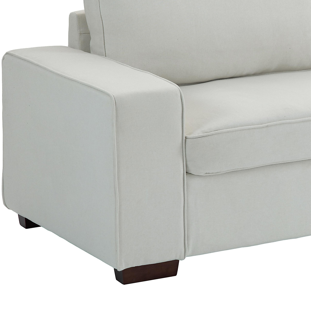 UIXE 80" Loveseat Sofa, Modern Love Seat Living Room 3-Seater Couches with Linen Fabric Cushion, Mid Century Upholstered Wide Track Armrest Couch Comfy Solid Wood Furniture for Bedroom, Beige