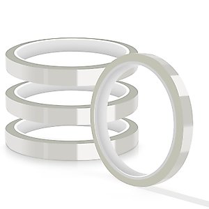 HTVRONT Heat Tape for Sublimation, 4 Rolls 10mm x33m 108ft Heat Resistant Tape for Heat Press, Heat Transfer Tape Thermal Tape for Electronics & Heat Vinyl Press Tape No Residue(Transparent)