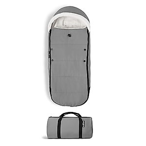 BABYZEN YOYO Footmuff, Grey - Sherpa Lining & Fleece Hood with Drawstring to Keep Baby Warm - Includes Carrying Bag - Machine Washable