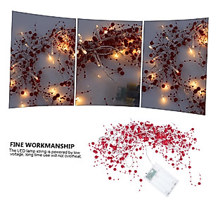 Uonlytech 1pc Light Post Christmas Hanging Light Pearl Beads Lights Birthday Hanging Decorations Berry Beaded Garland Lights Pathway Light Umbrella Pole Light Pearl Chain Fairy Plastic