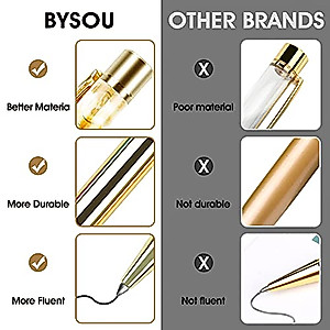 Ballpoint Pens, BYSOU 4pcs Rose Gold Metal Pen Refills Bling Dynamic Liquid Sand Pen Black Ink for Office Supplies