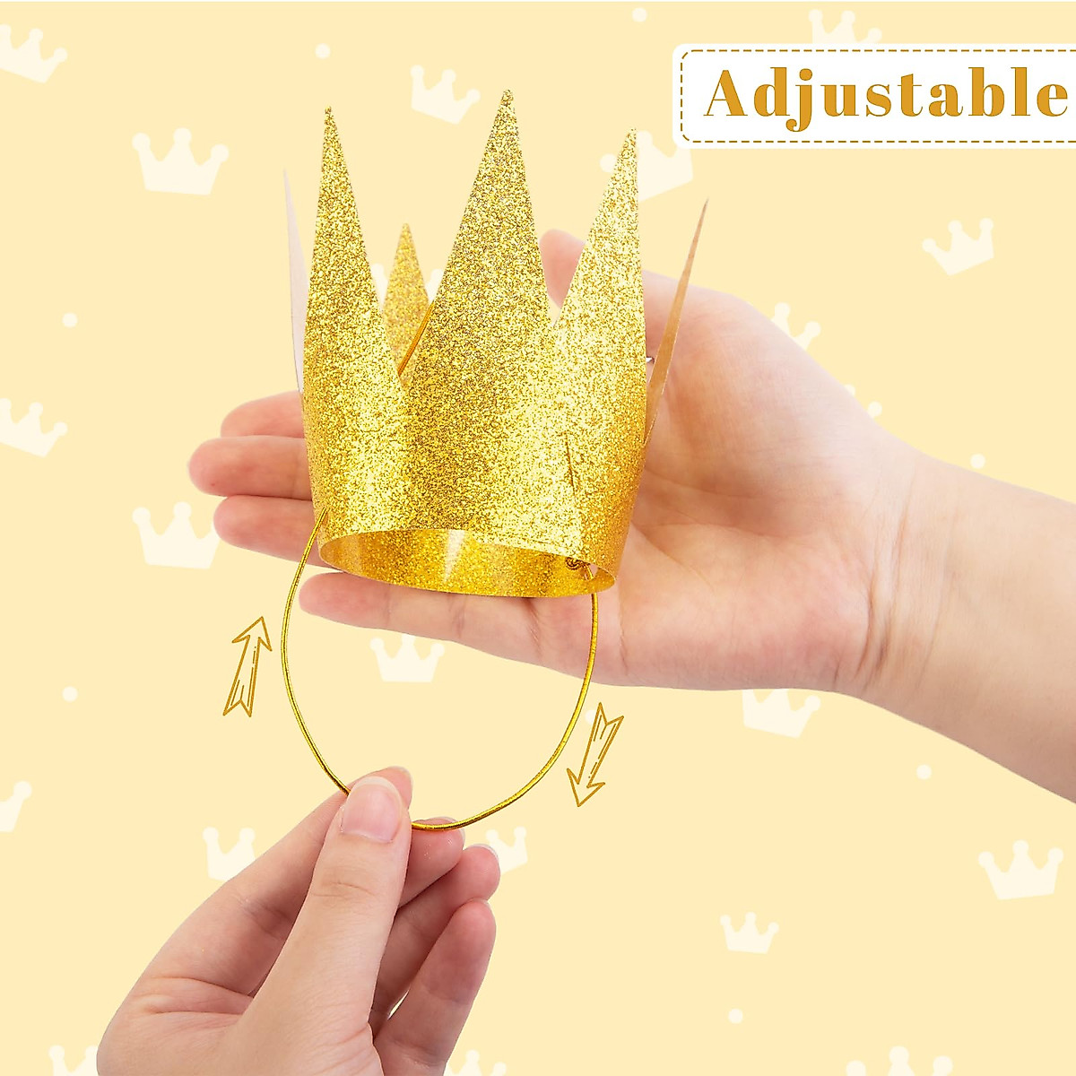3 otters Gold Crown Hats, 18PCS Party Crown Hats Caps for Birthday Wedding Celebration