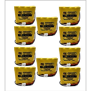 10PC Replacement for Unitech AA900mAh 9.6V Battery Emergency Light 9.6V 1.1Ah NiCD