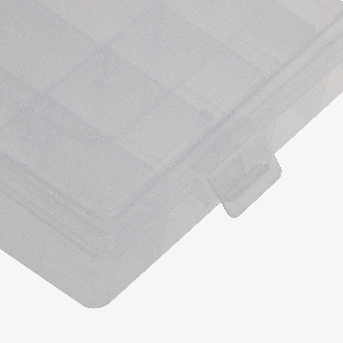 goldblue 24 Grids Clear Plastic Organizer Box,Compartment Clear Plastic Organizer Strap Adjustable Can Be Used for Dividers, Crafts, Jewelry, Buttons, Fishing Tackle Accessories, Small Parts