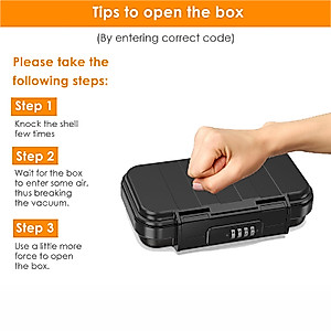 JXTZ Key Lock Box, 4-digit Password Combination Lock Box for House Key, Portable Hanging Small Safe Box Waterproof Fireproof, Key Lock Box for Outside, Large-capacity Metal Box with Detachable Hook
