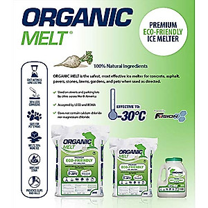Organic Melt Premium Granular Ice Melt. Eco Friendly, Pet Friendly, Driveway and Sidewalk Safe- 20kg Bag (44 lbs)