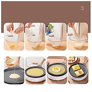 Frying Pan Non Stick Pancake Griddle Flat Bottom Even Heating Stick Free Stovetop Griddle Cooking Kitchen Ware with Handle for Home Kitchen(28cm)