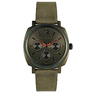 Ted Baker Caine Multifunction Green Leather Strap Watch (Model: BKPCNF1029I)