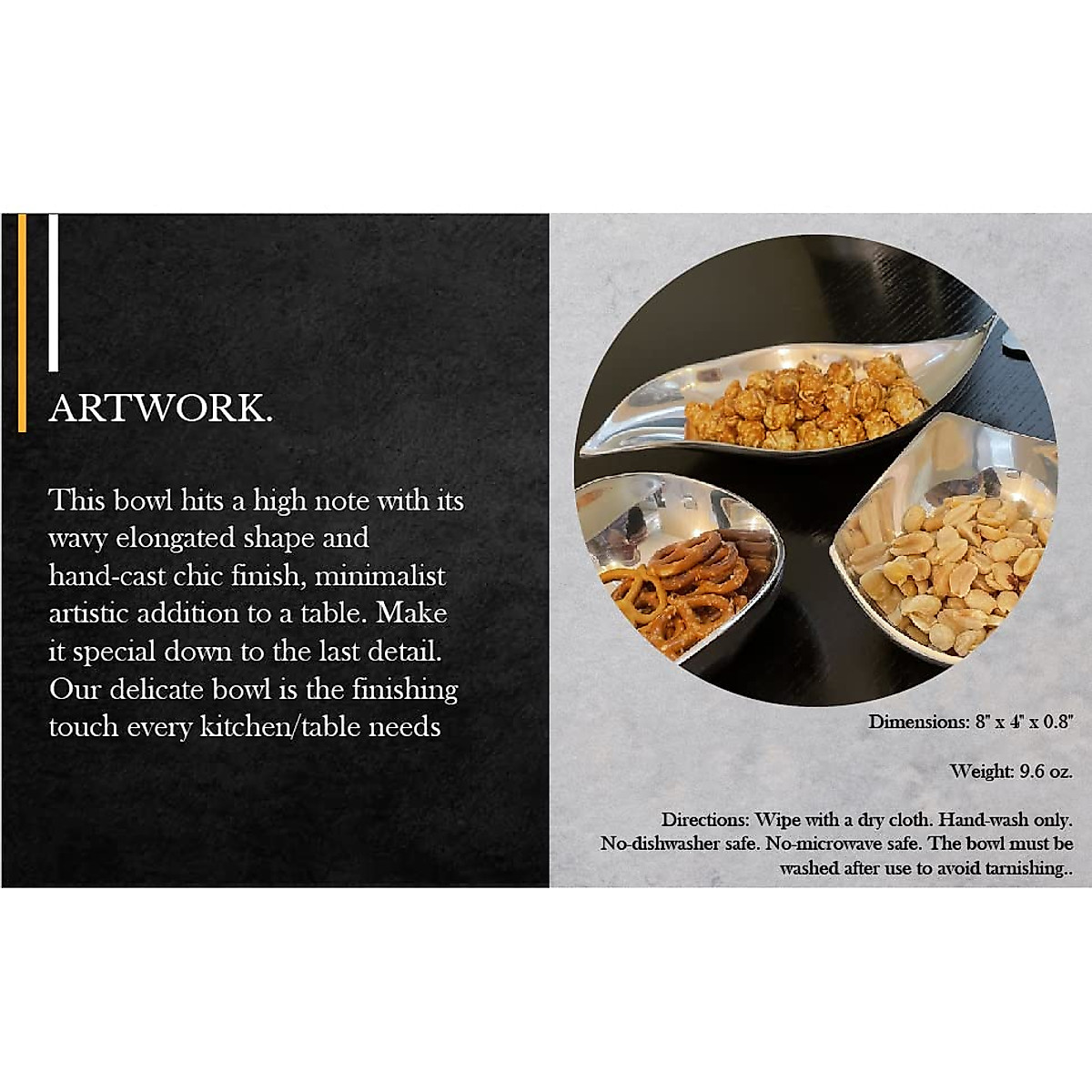 Choixe Wavy Snack/Nut Bowl. Multi-Purpose, Minimalist, Eco-Friendly, Handcrafted.