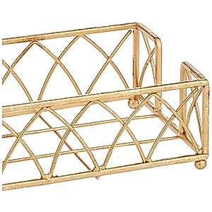 Boston International Arch Design Guest Towel Napkin Holder Caddy, 9 x 5.25-Inches, Gold Leaf