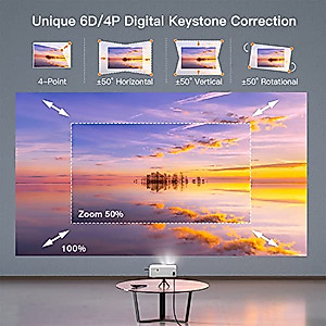 AuKing Projector with WiFi and Bluetooth, 2023 Upgrade Native 1080P 4K Projector Supported, 480 ANSI Outdoor Projector with 100" Screen and Tripod, 400" Home Projector for HDMI/USB/TV Box/Android/iOS