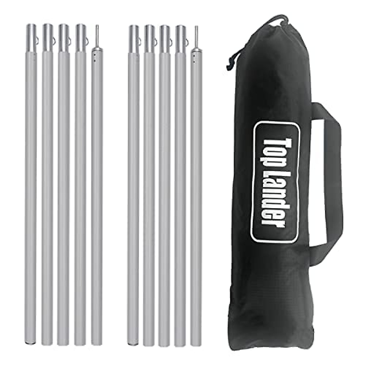 Aluminum Tarp Poles Lightweight Tent Poles Warterproof Sail Shade Pole for Gazebo Backpacking Camping Tarpaulin Awning Canopy Porch Bivvy Adjustable from 76-190cm (Aluminum-74.8"/190cm)