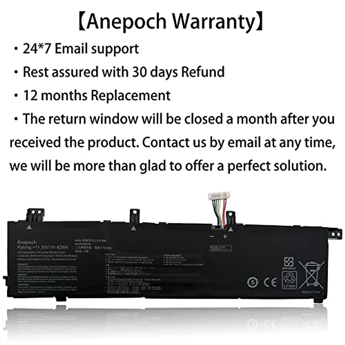 Anepoch C31N1843 Laptop Battery Replacement for ASUS VivoBook S14 S432FA S432FL Vivobook S15 S532 S532FA S532FL X432FA X432FL X432FLC X532FA X532FL X532FLC S432FA-EB008T 11.55V 42Wh 3640mAh