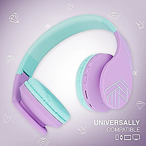 PowerLocus Bluetooth Headphones for Kids, Wireless Foldable Headphones Over Ear, Headphone with Microphone, 85DB Volume Limit, Wireless and Wired Headset with Micro SD, FM for Cellphones, Tablets, PC