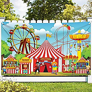 KatchOn, Carnival Backdrop for Carnival Decorations - XtraLarge, 72x44 Inch | Carnival Theme Party Decorations | Carnival Banner, Circus Theme Party Decorations, Circus Decorations | Circus Banner