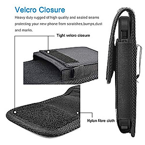 Tiflook Phone Holster for Motorola Moto G Power 2022 G Stylus 5G G Pure G Play G Fast G7 Power G7 Play G7 Plus G6 E 2020 E6 Z4 Z3 Nylon Cell Phone Pouch Belt Holder Carrying Case with Clip Loop, Black
