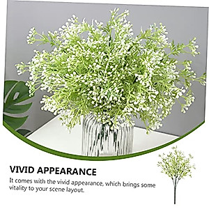 Abaodam 3pcs Artificial Flower Arrangement Outdoor Faux Plants Faux Greenery Plastic Outdoor Plants Artificial Flowers Artificial Greenery Shrubs Plant Decor Decorative Fake Green Plant