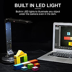 JOYUSING V500S 8MP HD USB Document Camera for Teachers with Light, Mac, Windows, Chromebook Compatible Excellent for Online Teaching, Distance Learning, Web Conferencing