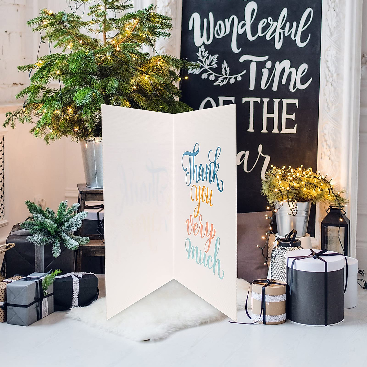 Large Thank You Cards Funny Jumbo Size Cards 22.05 x 33.71 Inches Large Oversize Thank You Gratitude Giant Greeting Card for Wedding Coworker Teacher Doctor Team Client Gratitude