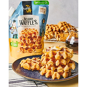 Farin'UP Belgian Waffle Mix with Pearl Sugar, 16oz | Resealable, No Mess Packaging (Pack of 1)