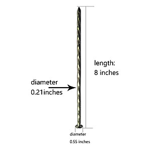 MAOMBO Camping Stakes Tent Pegs 9 Pack 8" Galvanized Non-Rust Metal Edging Spike, Garden Spiral Landscape Piles / Anchors for Paver Edging, Turf Nail, House Construction, Carpentry Nail, Tent Stakes