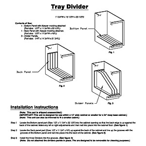 Maple Wood 10-1/4 Inch Wide Vertical Tray Divider Organizer with 3 Sections for 12 Inch Cabinets (1)