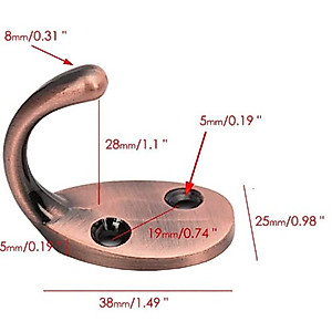 XCHTX Coat Hooks Hardware, Dual Zinc Alloy Hooks Wall Mounted Screws for Hanging Lightweight & Heavy Items Indoor&Outdoor Used,Black