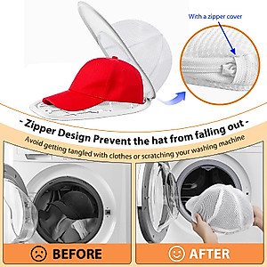 Haiou Hat Washer Cage Baseball Cap Washing Cage Hat Washer for Washing Machine - Keep Your Caps in Shape While Washing and Drying - Ideal for Adults and Kids Ball caps, White