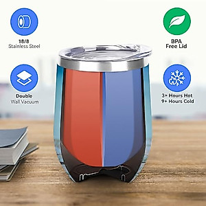 silichee 12 Oz Stainless Steel Wine Tumbler with Lid Cocktail Glasses Pool Beach Side Mojito Insulated Tumblers Vacuum Coffee Mugs for Hot and Cold Wine,Drinks,Coffee