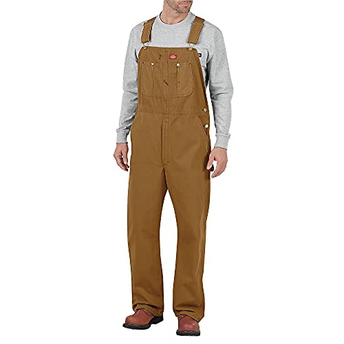 Dickies mens Bib overalls and coveralls workwear apparel, Brown Duck, 30W x 30L US