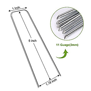 Landscape Staples, 100 Pack Anti-Rust Galvanized Garden Stakes U-Shaped Heavy-Duty Landscape Pins for SOD Anchoring Landscape Fabric Ground Cover Irrigation Tubing & Artificial Turf