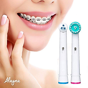 Replacement Brush Heads for OralB Braun Professional Ortho & Power Tip Kit- 4 Pack Compatible Orthodontic Electric Toothbrush Head Fit the Oral-B Pro 1000, Kids Plus!