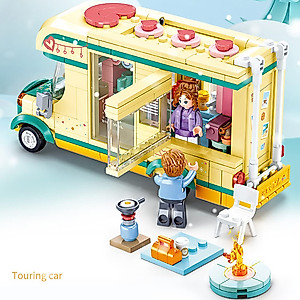 EDGKODK Friendship Bus Building Toys for Girls Age 7-14, Summer Camp Rv Educational Building Block Toys, 314 Pieces