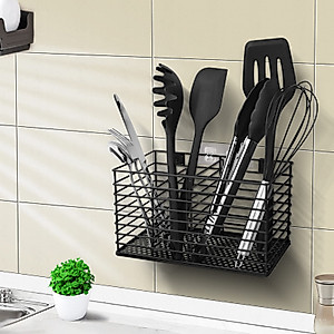 pelreame,kitchen utensil holder,utensil holder,kitchen utensil organizer,utensil organizer,cooking utensil holder,utensil holder for kitchen counter,utensil caddy,black utensil holder,Wall mountable