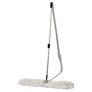 Commercial Dust Mop & Floor Sweeper Bundle, 36 in. Dust Mop for Hardwood Floors, Reusable Dust Mop Head, Extendable Mop Handle, Industrial Dry Mop for Floor Cleaning - 1 Mop Set and 2 Mop Refills