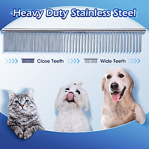 Gimars Professional Grooming Scissors for Dogs 4CR with Safety Round Tip, 5 in 1 Heavy Duty Titanium Coated Straight & Thinning & Curved Shears