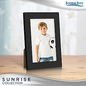 Icona Bay - 4x6 Black Picture Frame - Painted Solid One-Piece Wood Composite, Modern Farmhouse - Sunrise Collection