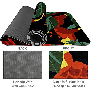 Dragon Sword Abstract Flower Premium Thick Yoga Mat Eco Friendly Rubber Health&Fitness Non Slip Mat for All Types of Exercise Yoga and Pilates (72" x 24" x 6mm)