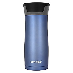 Contigo West Loop Vacuum-Insulated Stainless Steel Thermal Travel Mug with AutoSeal Spill-Proof Lid, Reusable Coffee Cup or Water Bottle, Keeps Drinks Hot or Cold for Hours, 16oz Matte Monaco Blue