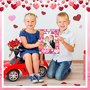 20 Sets Valentine's Day Picture Frame Craft Kits for Kids, DIY Craft Gem Stickers and Googly Eyes for Valentine's Day Mother's Day Thanksgiving Art Favor Home Class Game Activities (Romantic Heart)